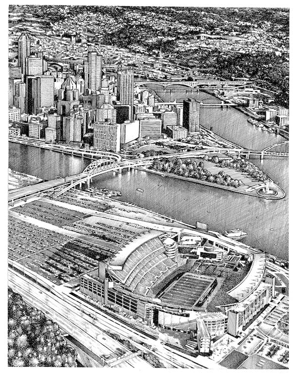 Pittsburgh Three Rivers Poster – Bob Weaver Art